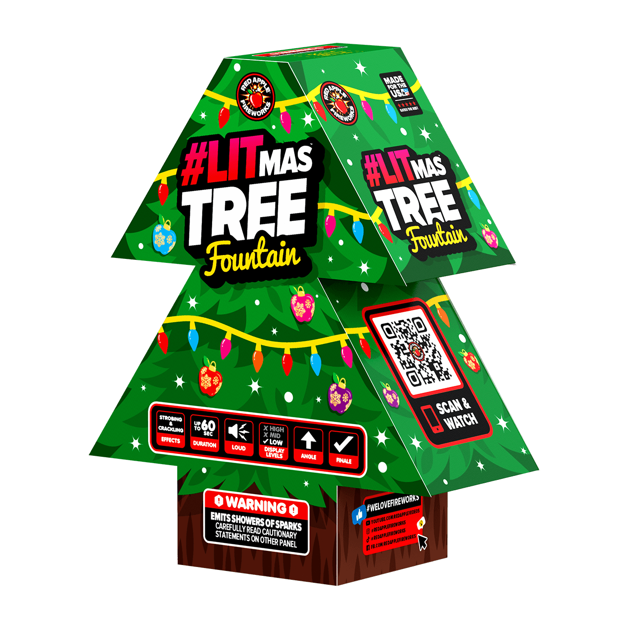 Buy Get the #LITMAS™ Tree Firework Fountain Online – Red Apple® Fireworks