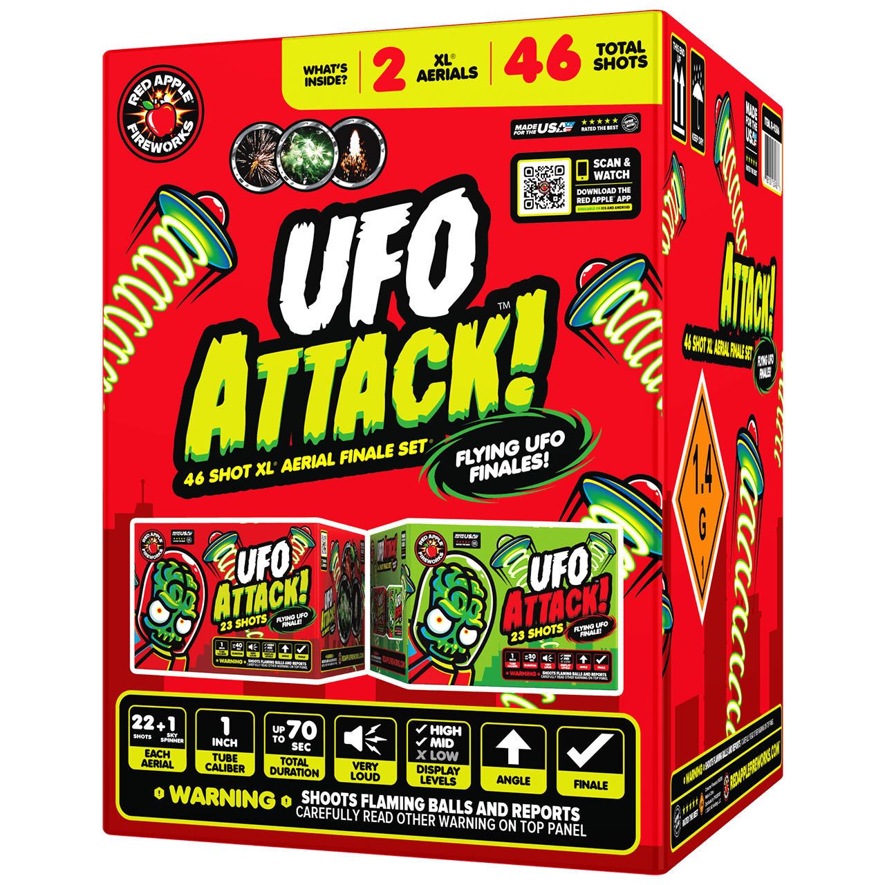 Buy UFO Attack!™ XL® Aerial Finale Set® Online – Red Apple® Fireworks