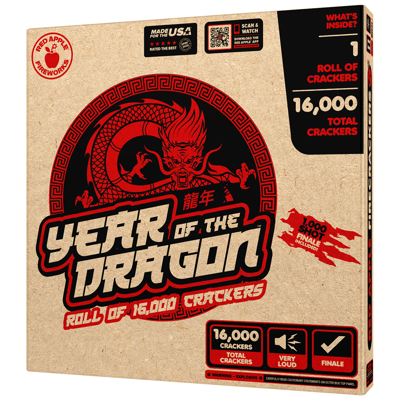 Buy Year of the Dragon™ Roll of 16,000 Firecrackers - Red Apple ...