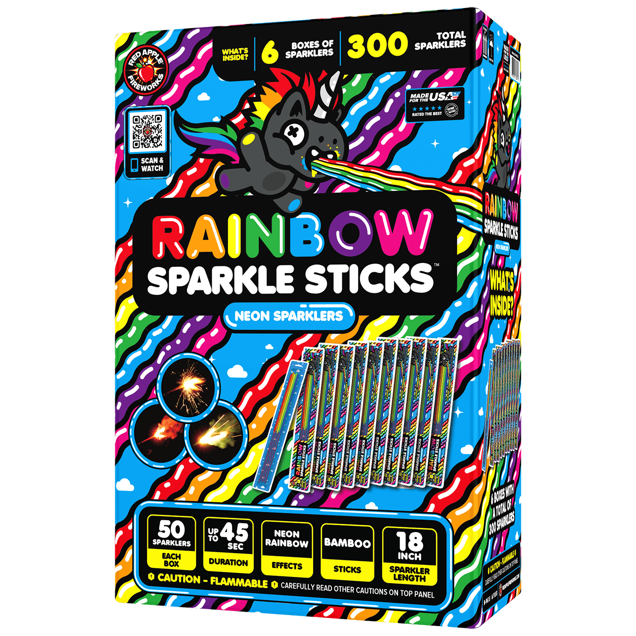 Buy Rainbow Sparkle Sticks™ Fireworks Online – Red Apple® Fireworks