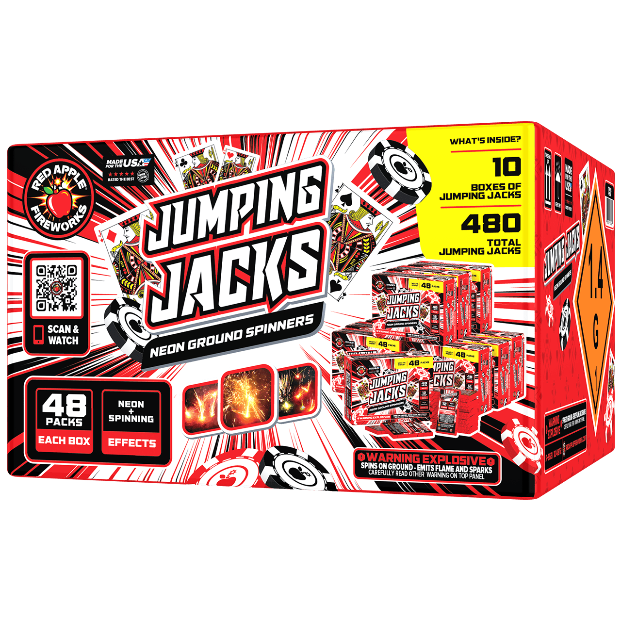 Buy Jumping Jacks Neon Ground Spinner Fireworks Online – Red Apple ...