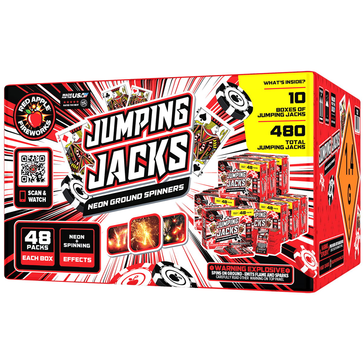 Buy Jumping Jacks Neon Ground Spinner Fireworks Online – Red Apple ...