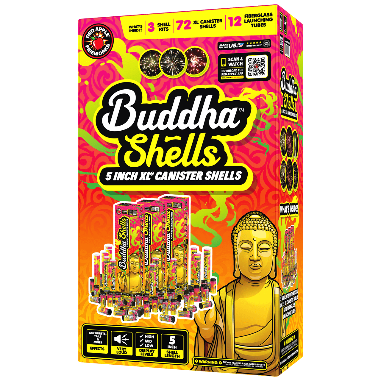 Buy Buddha™ Shells 5" XL® Canister Shell Fireworks Online – Red Apple ...