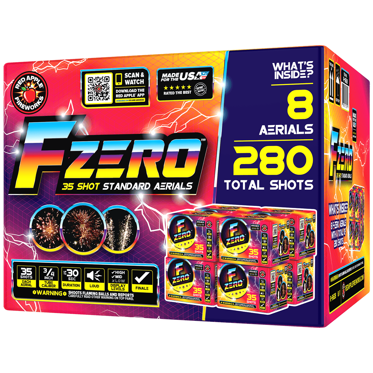Buy F-Zero® 35 Shot Standard Aerial Fireworks Online – Red Apple® Fireworks