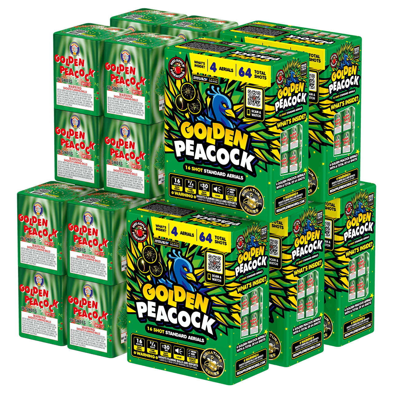 Buy Golden Peacock 16 Shots Standard Aerials by Brother Fireworks ...