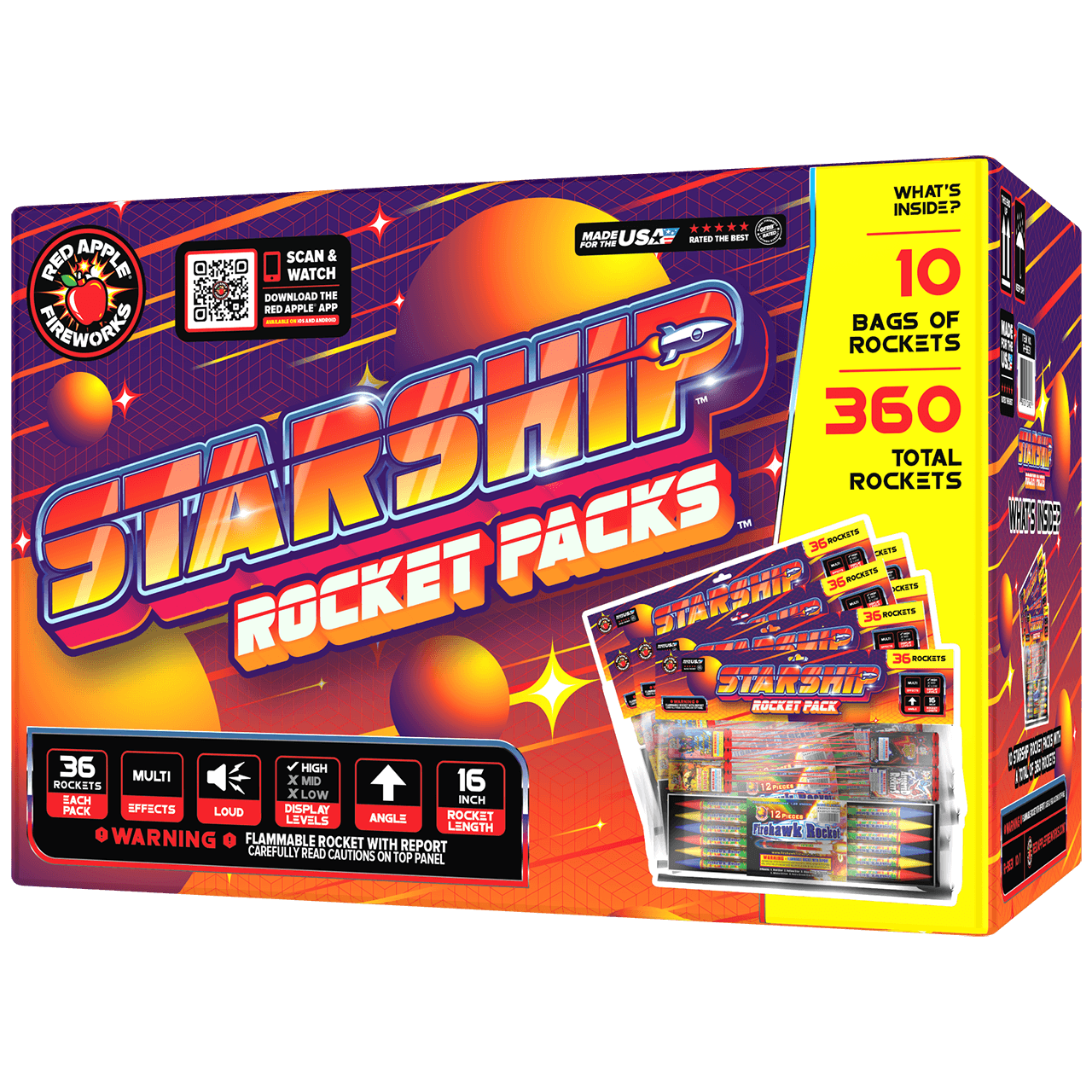 Buy Starship™ Rocket Packs™ Fireworks Online – Red Apple® Fireworks