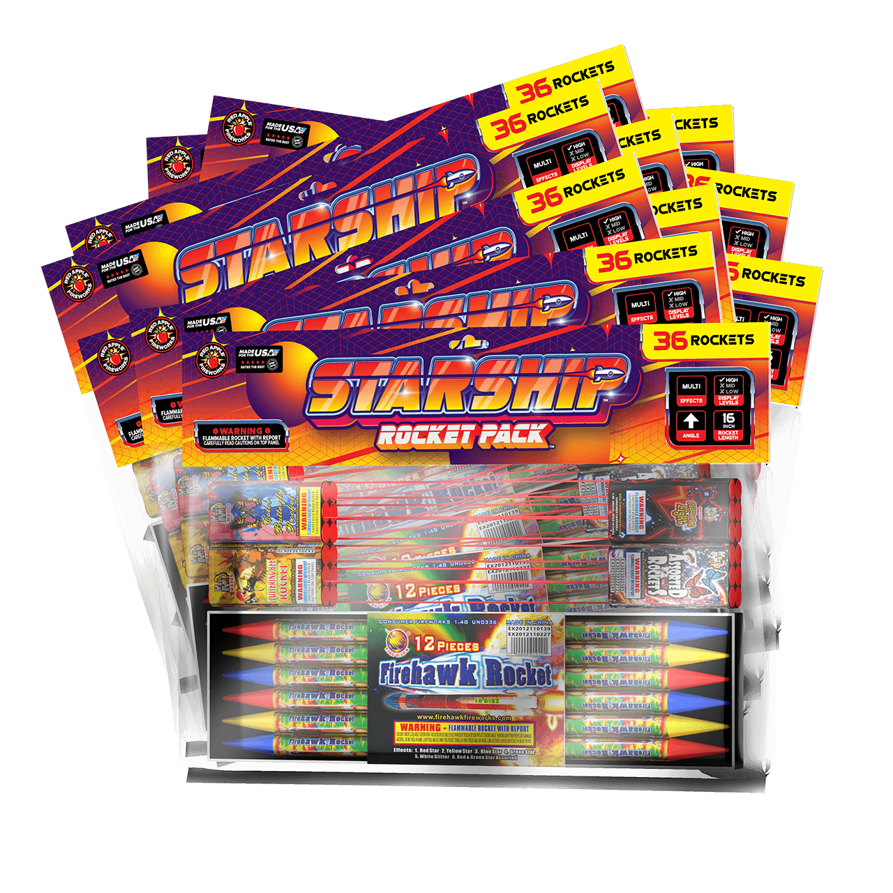Buy Starship™ Rocket Packs™ Fireworks Online – Red Apple® Fireworks