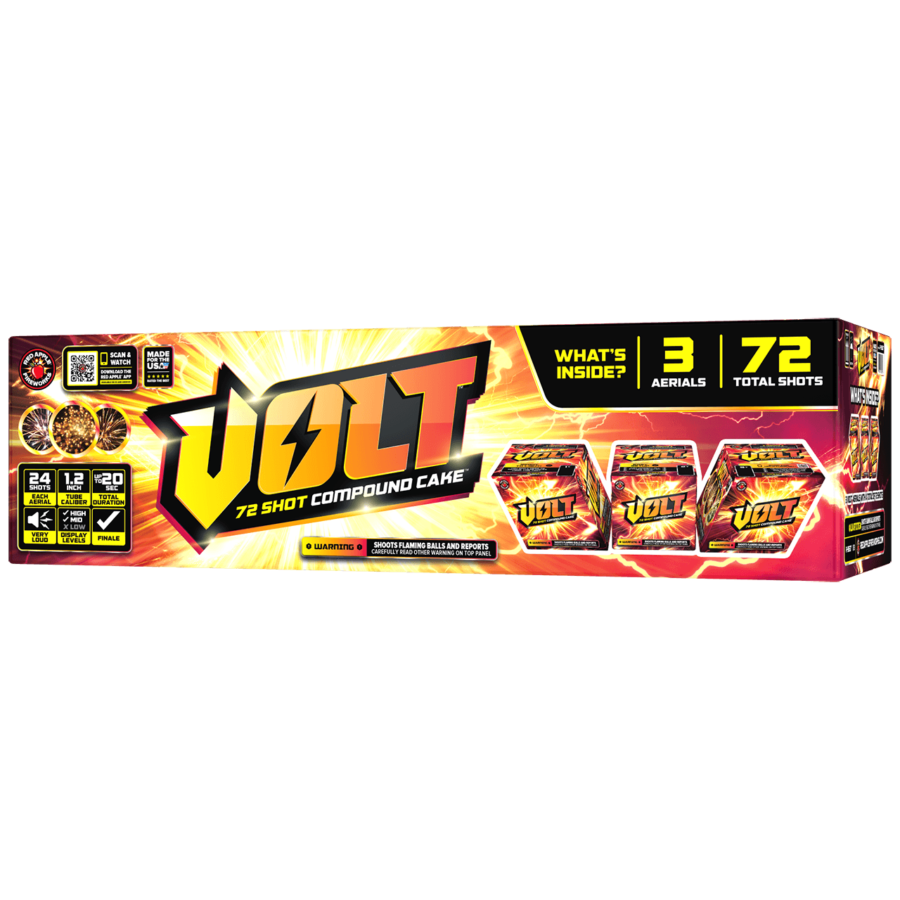 Buy VOLT™ 72 Shot Compound™ Firework Cake Online – Red Apple® Fireworks