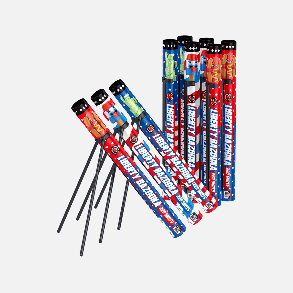 Liberty Bazookas 660 Shot Barrage Candle Finale Set