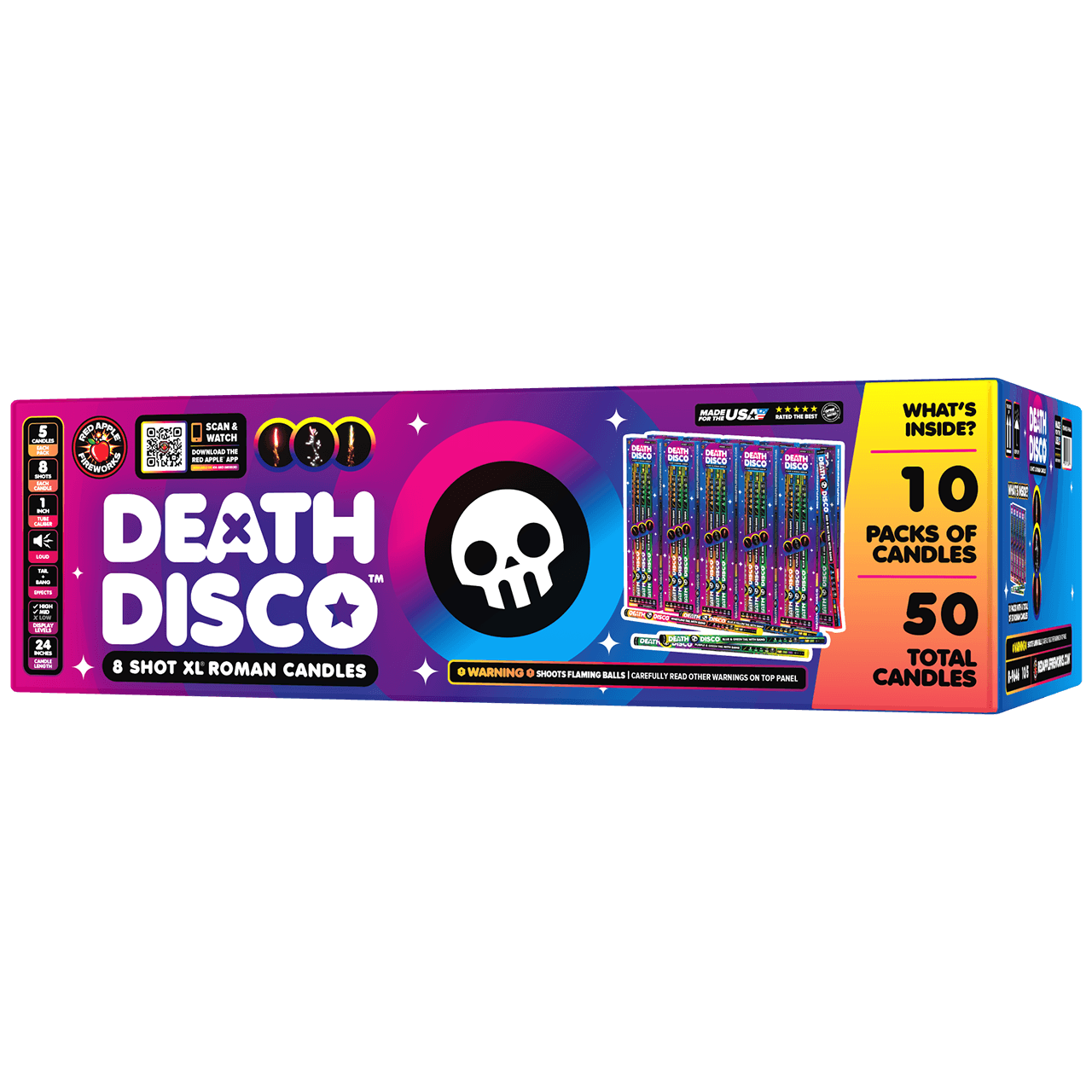 Buy Death Disco™ XL® Candle Fireworks Online – Red Apple® Fireworks