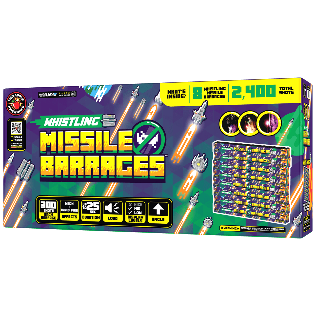 Buy 300 Shot Special Effect Missile Barrage™ Fireworks Online – Red ...