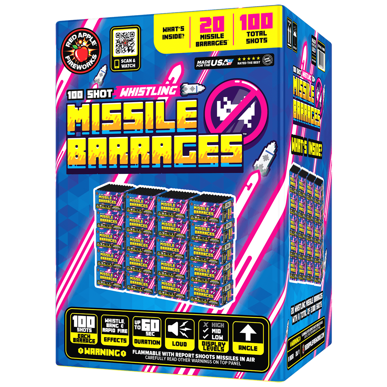 Buy 100 Shot Whistling Missile Barrages™ Fireworks Online – Red Apple ...