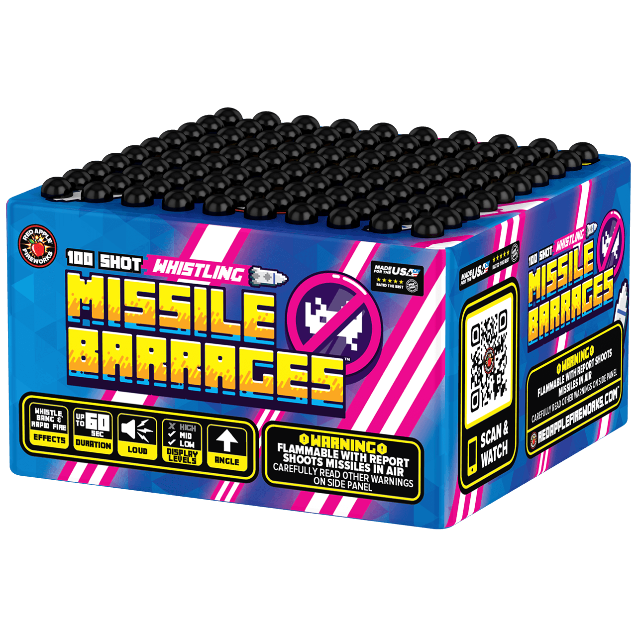 Buy 100 Shot Whistling Missile Barrages™ Fireworks Online – Red Apple ...