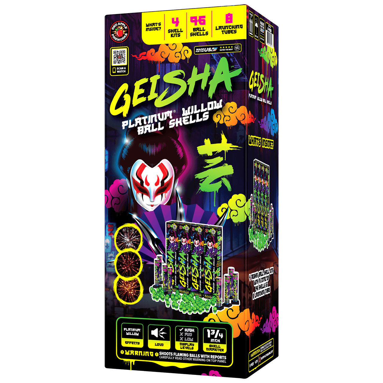 Buy Geisha™ Platinum® Willow Ball Shell Fireworks Online – Red Apple ...