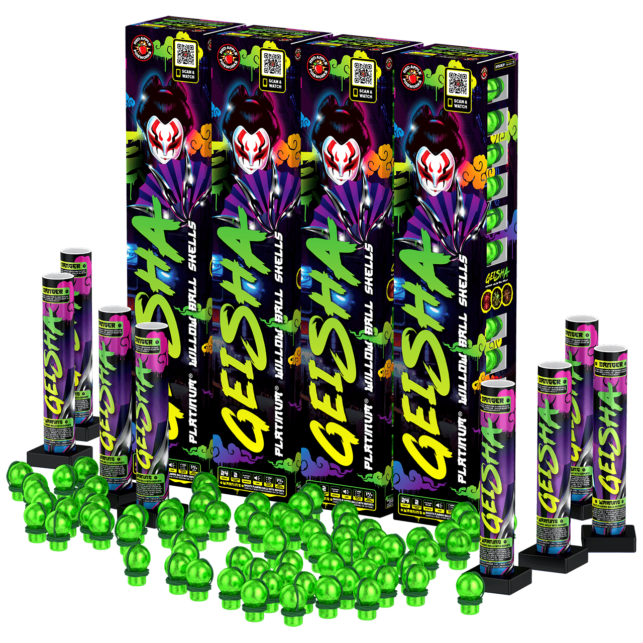 Buy Geisha™ Platinum® Willow Ball Shell Fireworks Online – Red Apple ...