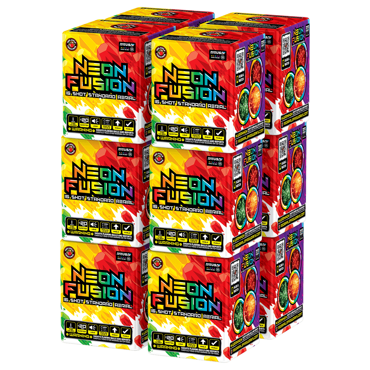 Buy Neon Fusion® 16 Shot Standard Aerial Fireworks Online – Red Apple ...