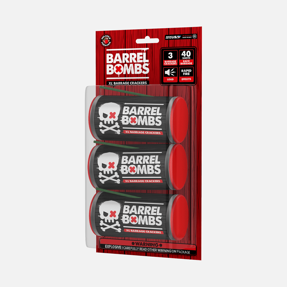 Buy Barrel Bombs® XL® Barrage Cracker Fireworks - KABOOM Online