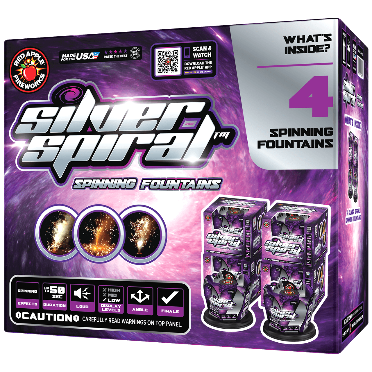 Buy Silver Spiral™ Firework Fountains Online – Red Apple® Fireworks