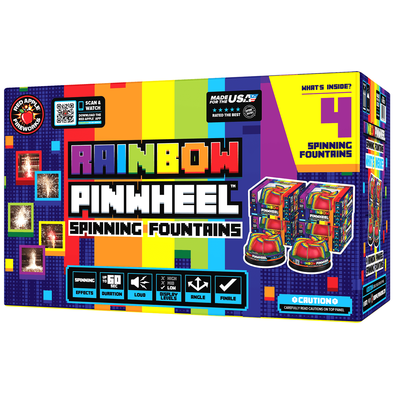 Buy Rainbow Pinwheel™ Fountain Fireworks Online – Red Apple® Fireworks