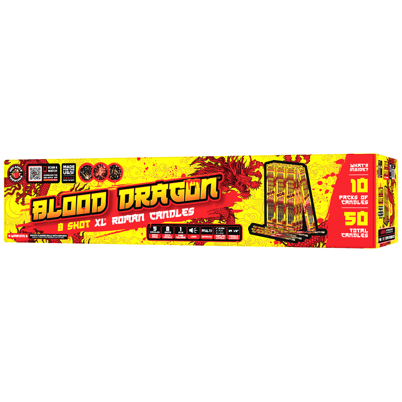 Buy Blood Dragon™ 8 Shot XL® Roman Candle Fireworks Online – Red Apple ...