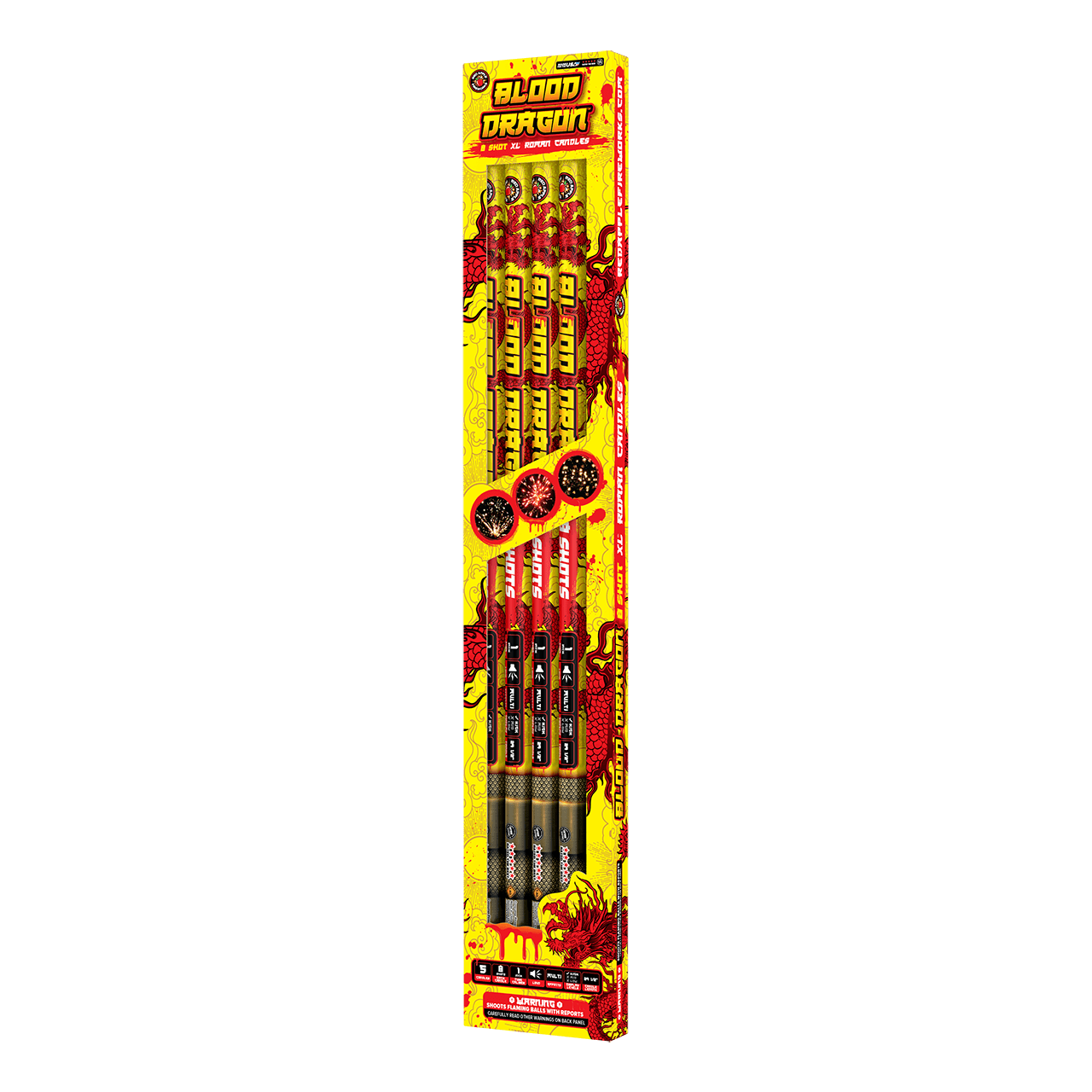 Buy Blood Dragon™ 8 Shot XL® Roman Candle Fireworks Online – Red Apple ...