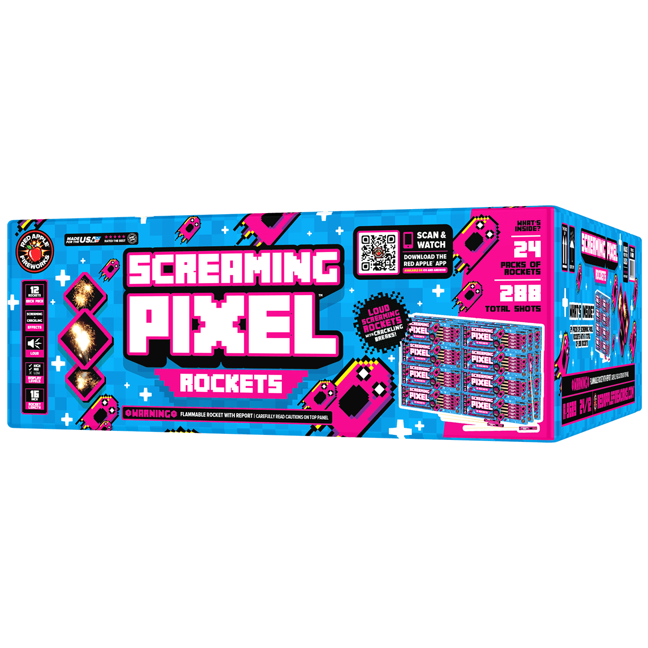 Buy Screaming Pixel™ Rocket Fireworks Online – Red Apple® Fireworks