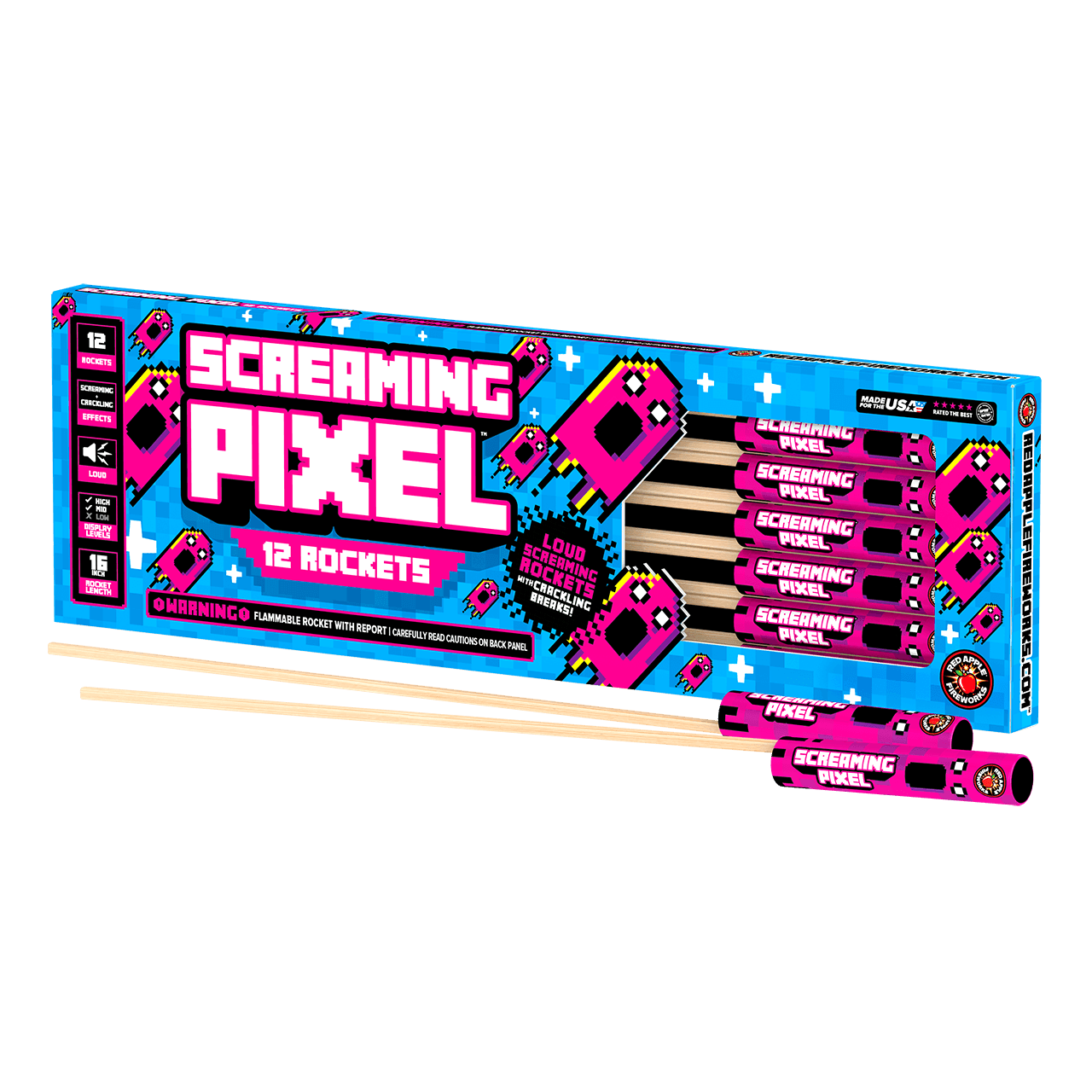 Buy Screaming Pixel™ Rocket Fireworks Online – Red Apple® Fireworks