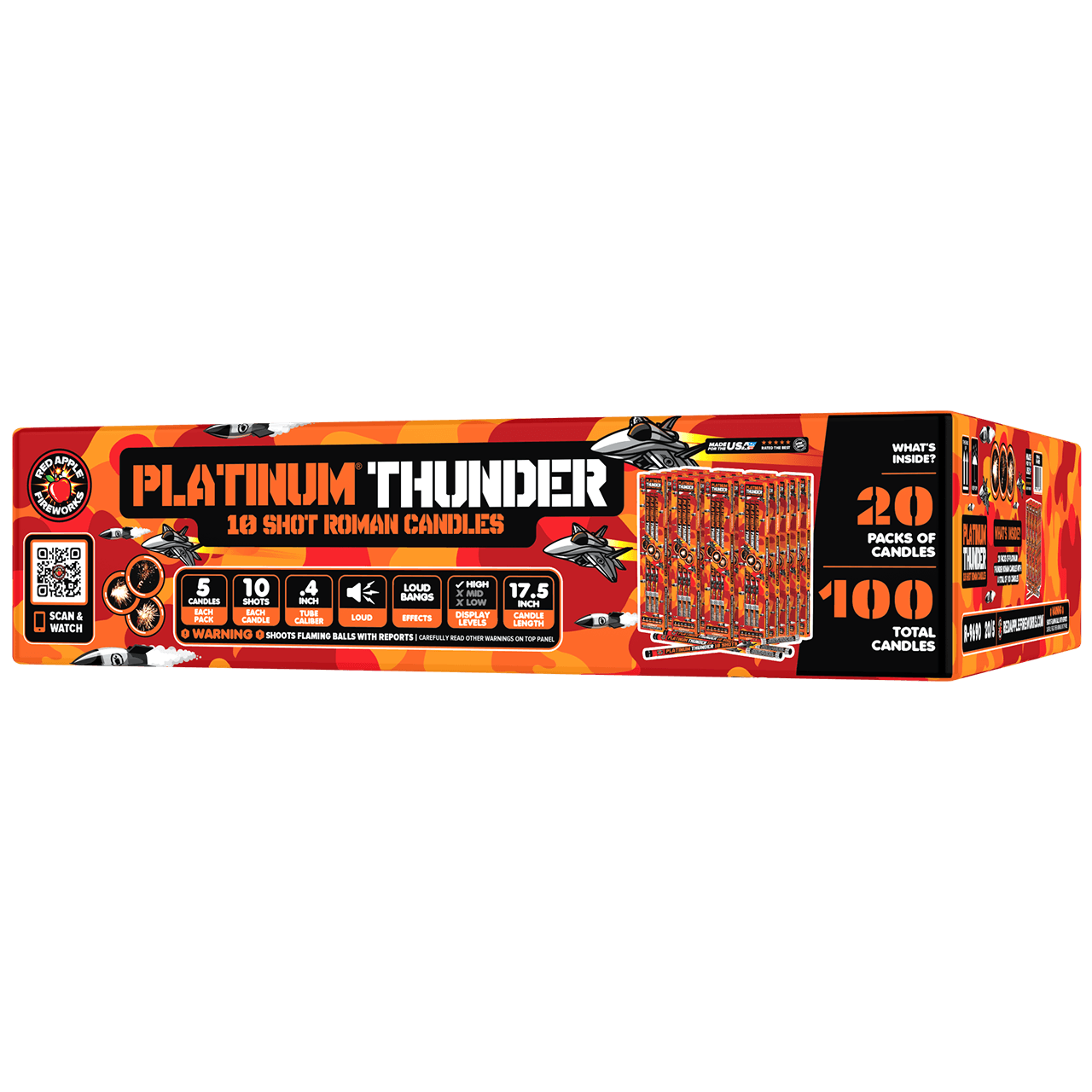 Buy Platinum® Thunder Roman Candle Fireworks Online – Red Apple® Fireworks