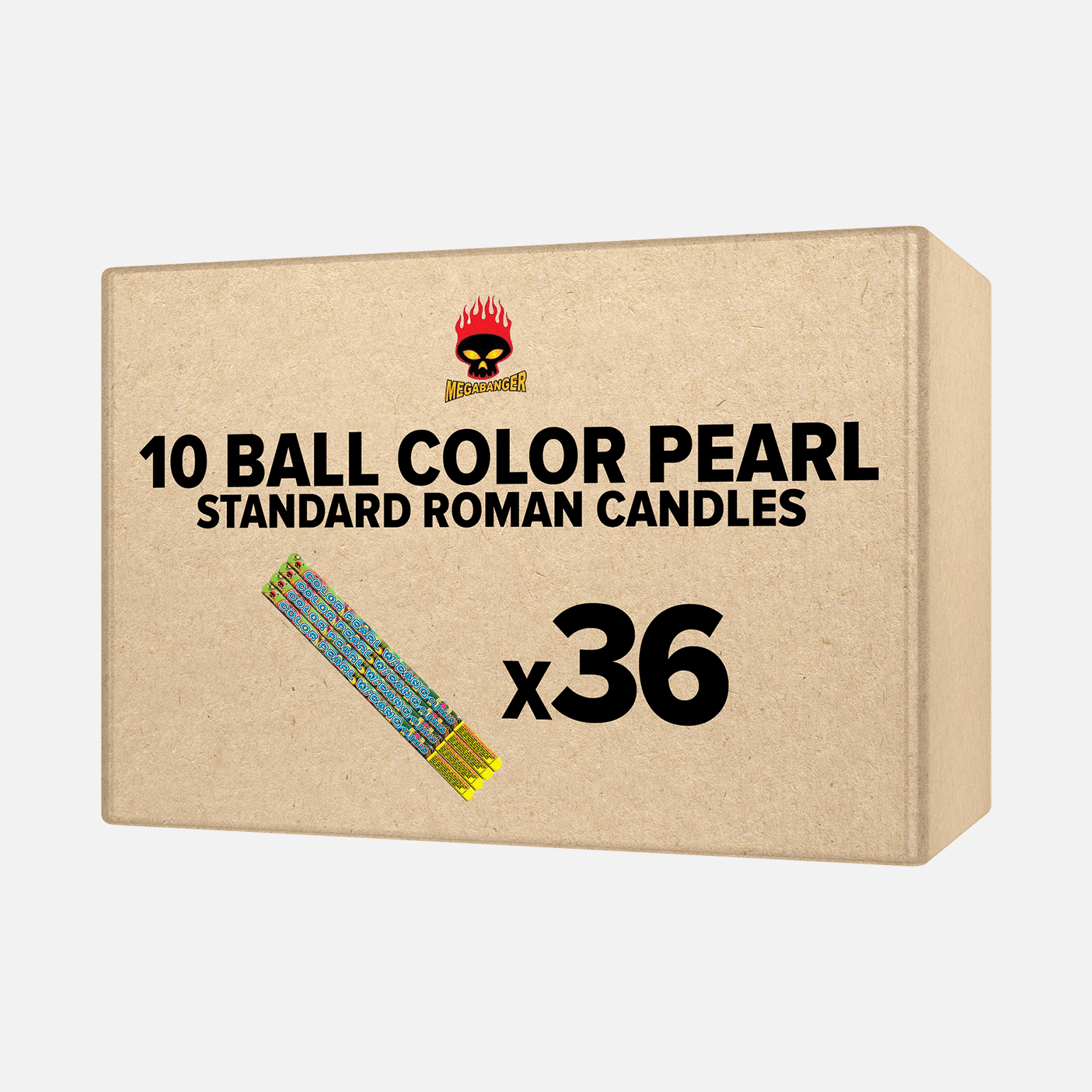 10 Ball Color Pearl Standard Roman Candles
