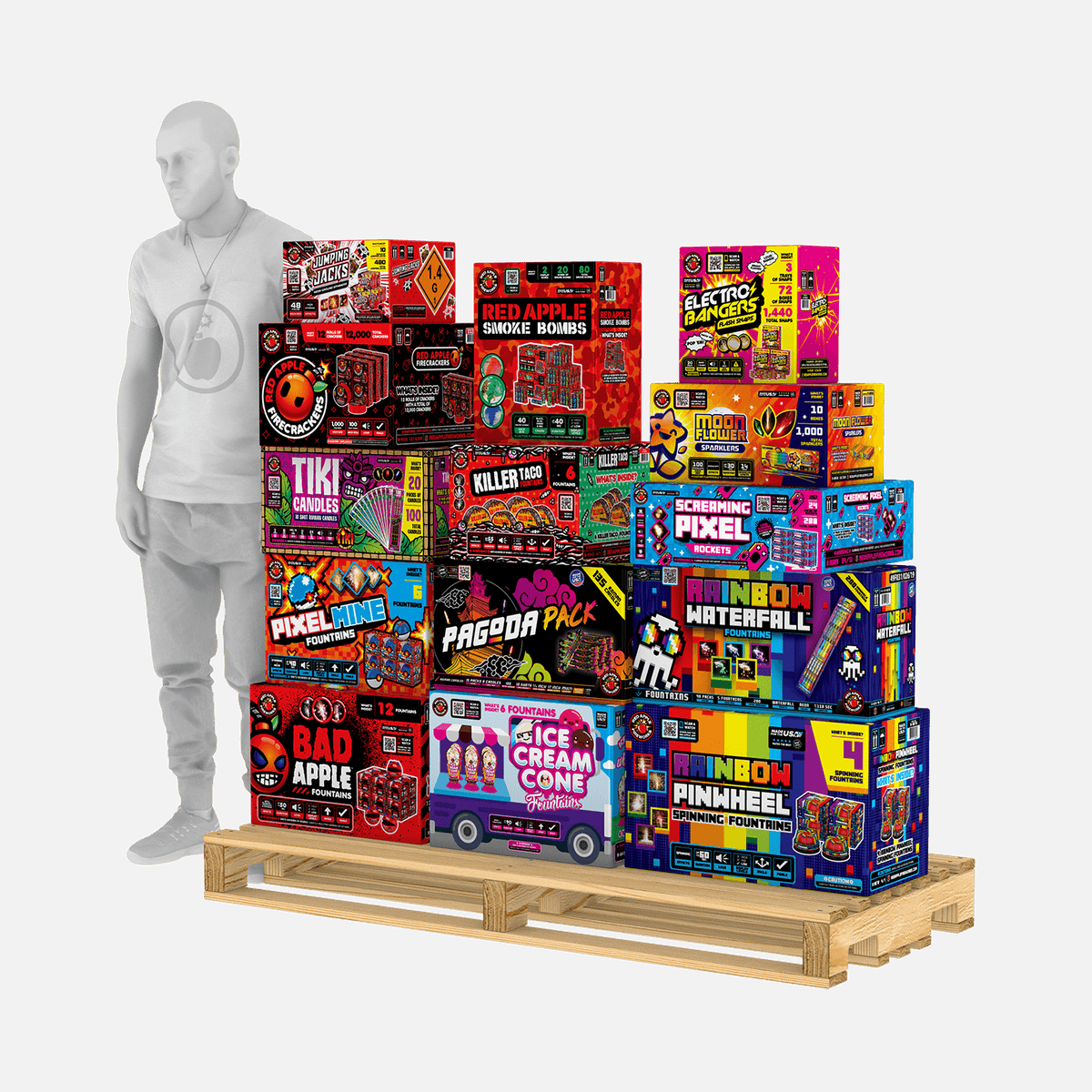 Pallet of Fireworks | Broad Selection of Party Pallet™ Samplers®