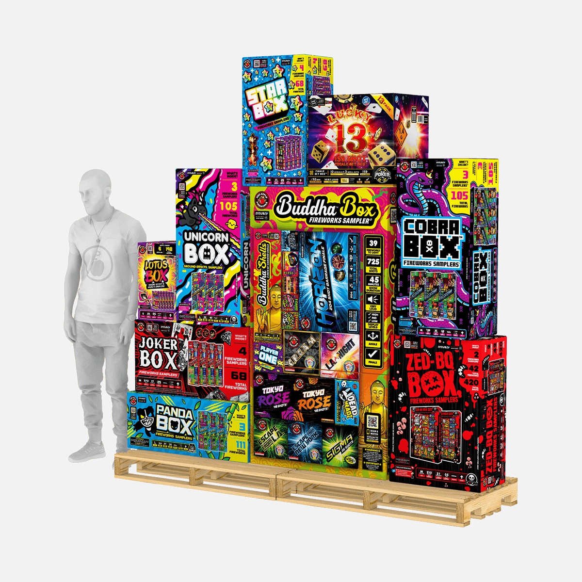 Pallet of Fireworks | Broad Selection of Party Pallet™ Samplers®